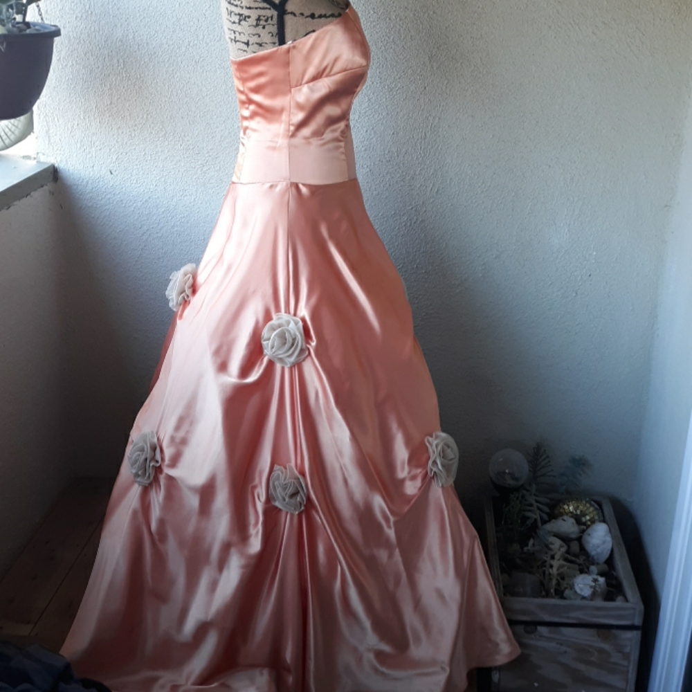 Cinderella Style Prom Dress With Roses Gem